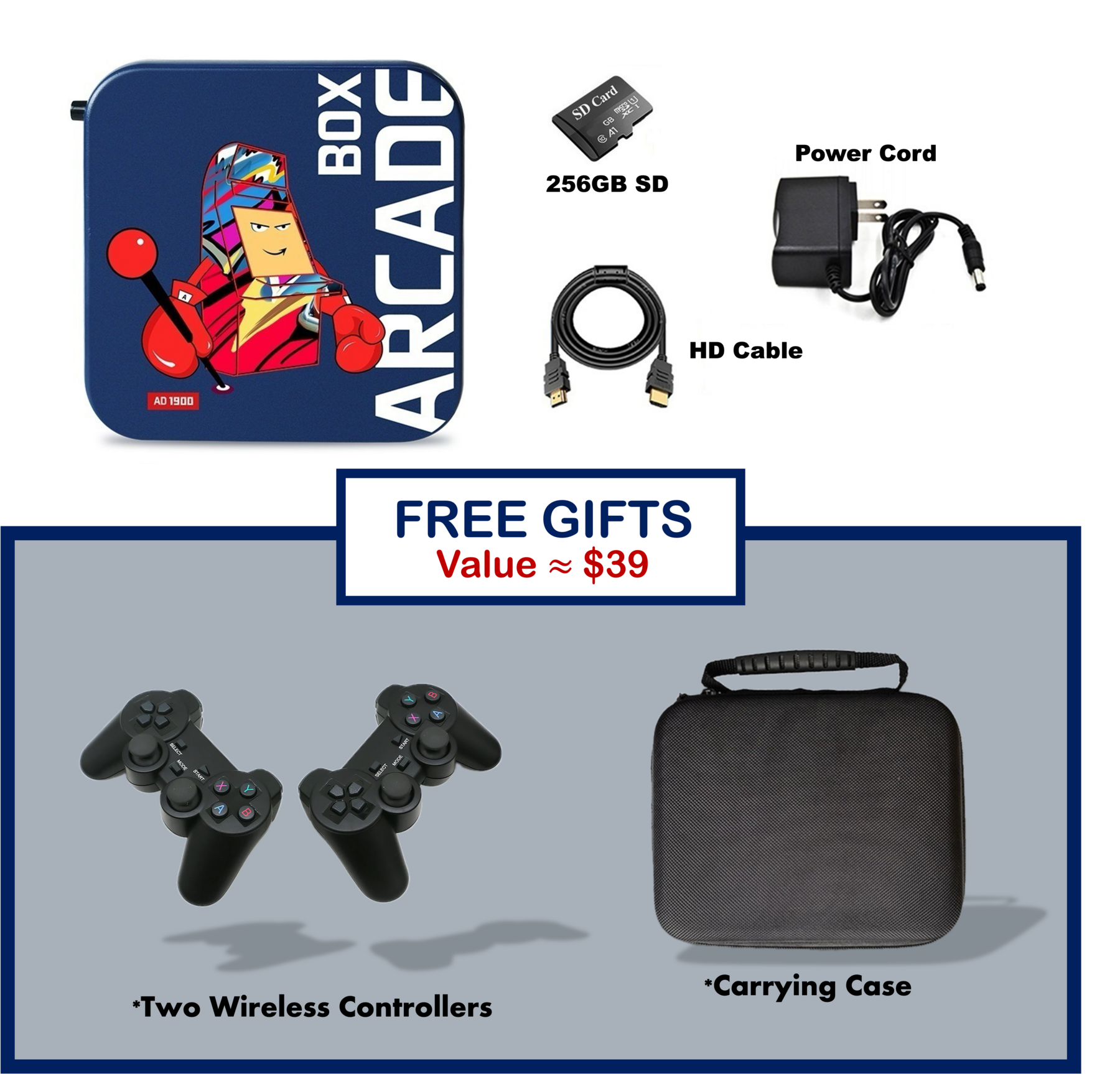 50 Consoles in 1, 50000+ Games, Retrogaming – Arcade Box