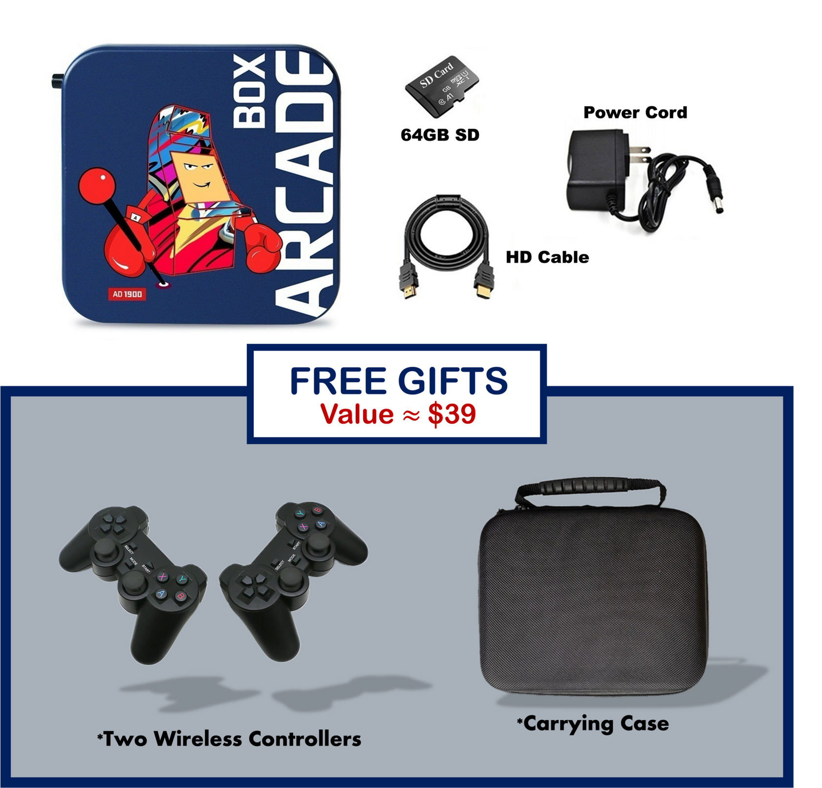 50 Consoles in 1, 50000+ Games, Retrogaming – Arcade Box